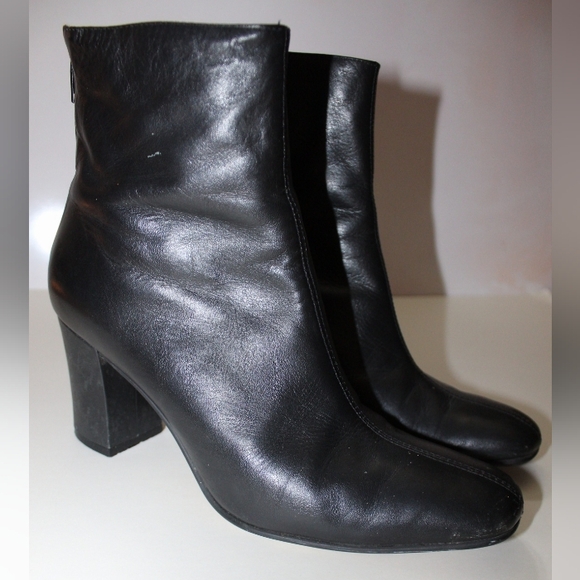 Calico | Shoes | Vintage Calico Black Leather Ankle Boots Size 8 2 ...